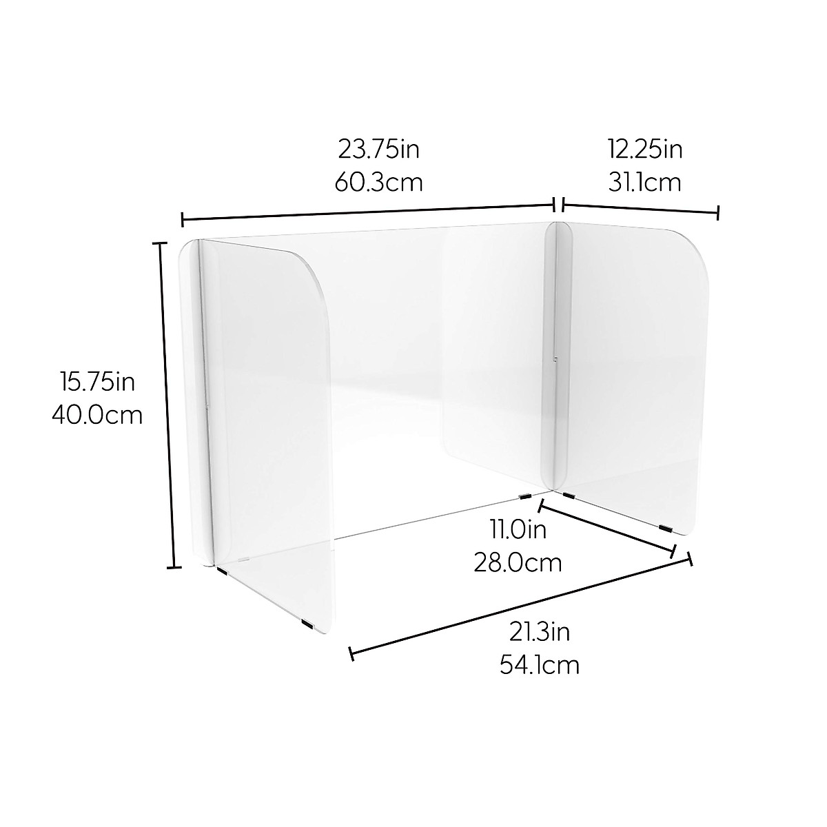 Factory Direct Partners 12929-CL Clear 3/16" Thick Acrylic Children"s Tabletop Divider, 16" Height (4-Pack) - Small