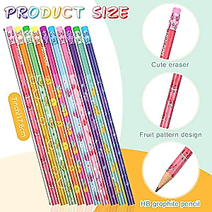 80 Pcs Scented Bookmarks and Scented Pencils with Cute Pencil Toppers Set Fun Pencils Fruit Food Theme Scratch and Sniff Bookmarks Cartoon Pencil Toppers for Kids Students Supplies (Lovely Style)