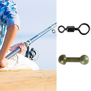 30 Pcs Helicopter Rigs Line Protector Swivels Connector Fishing Hook Stopper for Carp Fishing.