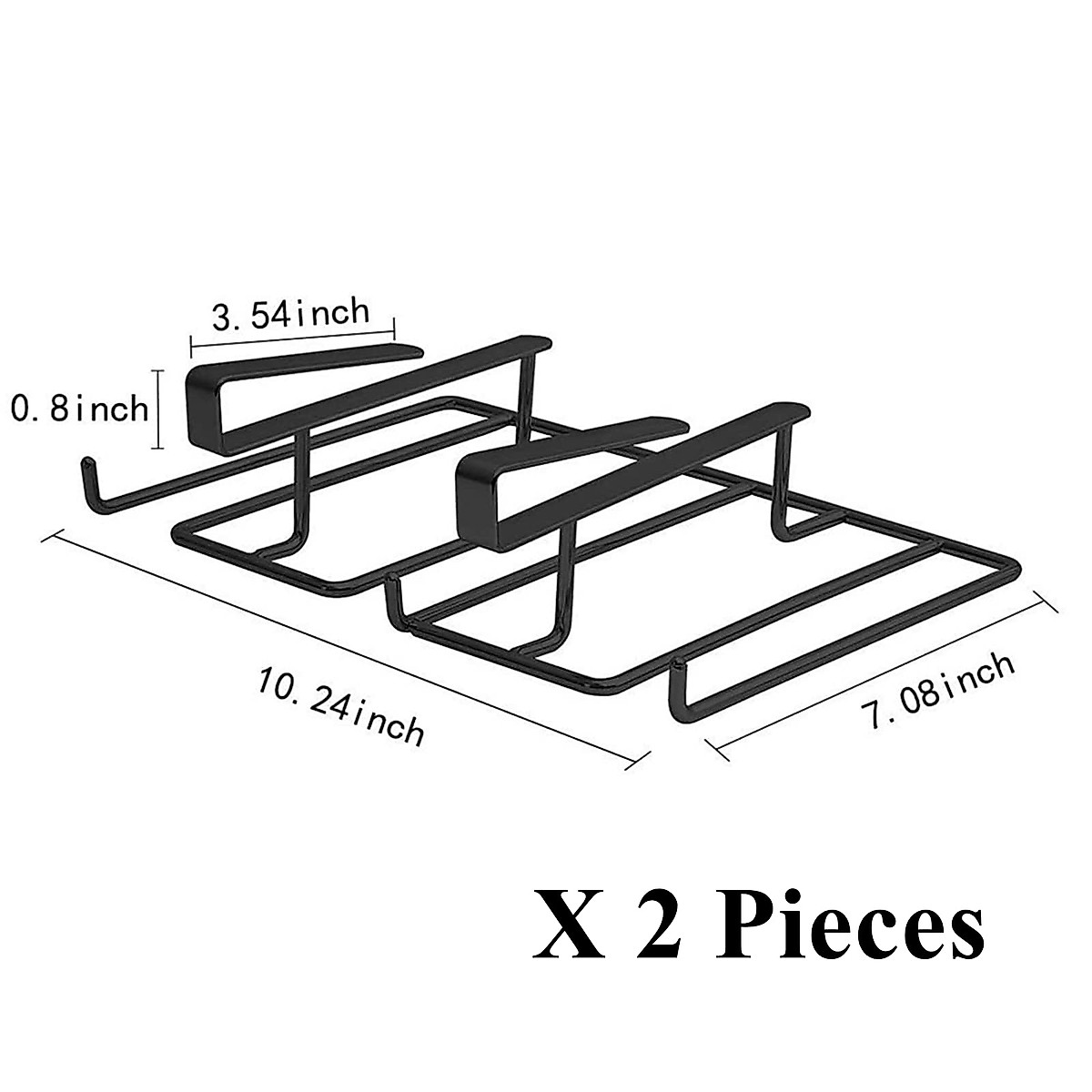Yopay 2 Pack Wine Glass Rack Under Cabinet, 6 Rows Wine Glass Holder, Hanging Storage Stemware Holder for Shelf Bar Kitchen