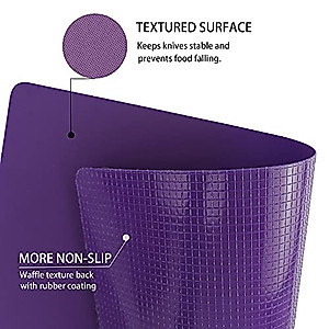 ZVP Flexible Plastic Cutting Boards for Kitchen Set of 3, Chopping Boards with Food Icon, Non-Slip Cutting Mats for Meat, BPA Free, Dishwasher Safe