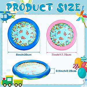2 Pcs Ocean Drum Wave Bead Drum Wave Drum Ocean Sound Drum Gentle Sea Sound Music Gift Educational Sea Sound Drum Tool Percussion Instruments Drum for Christmas, Pink and Blue, 7 Inch 8 Inch