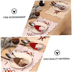 BESTOYARD 12 Pcs Cutlery Set Norse Decor Nativity Ornaments for Kids Xmas Kids Cutlery Wine Bottle Decor Forks Bag Mini Bottles Tableware Holder Elder Sweden Christmas Artificial Fur