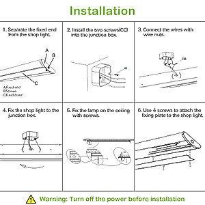 AUCHOIS 110W 8FT LED Shop Lights Ultra Slim LED Wraparound, 12600lm 5000K LED Strip Lights, 8 Foot Flush Mount Warehouse Garage Office Ceiling Light Fixture, Fluorescent Tube Replacement, ETL, 2 Pack