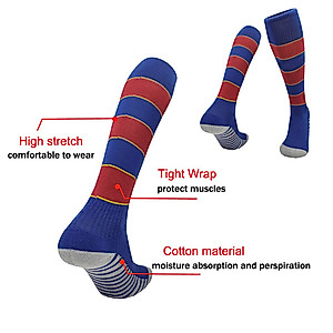 New #10 Youth Size Soccer Jersey for Boys Girls Uniform with Doll+Sock+Keychain + Bracelet Kids Football Shirt Gift Set (7-8ears/size22) Red/Blue