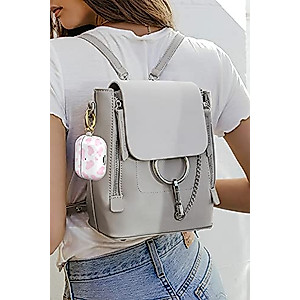 NIUTRENDZ Cute Cow Print Case for Airpods Pro Case Cover TPU Hard Case Protective Skin with Keychain Compatible with Apple AirPods Pro (Pink)