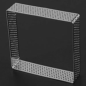Trjgtas Perforated Tart Ring Stainless Steel Tartlet Molds Square Shape Mould Cake Baking Tool, 5 Pack
