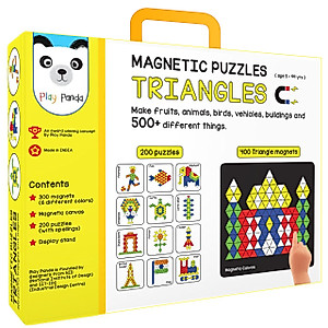 Play Panda Magnetic Puzzles Triangles 500 Colorful Magnets Medium