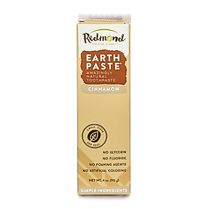 Redmond Earthpaste - Natural Non-Flouride Toothpaste, Cinnamon, 4 Ounce Tube (3 Pack)