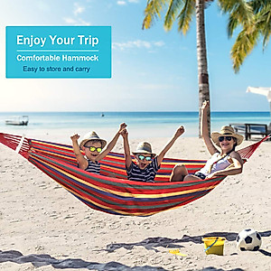 MOSFiATA Camping Hammock 550lb Upgraded Thickened 320G Canvas Fabric Single Hammocks with Two Anti Roll Balance Beam and Sturdy Metal Knot Tree Straps for Camping, Patio, Backyard, Outdoor