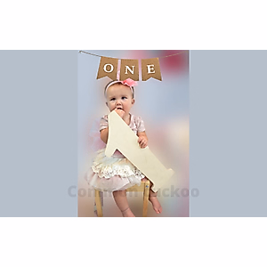 ONE High Chair First Birthday Burlap Banner | First Birthday Party Rustic Theme Decoration for boy or Girl | 1st Birthday Party Supplies | Happy Birthday Banner for Nursery Decor Product Name