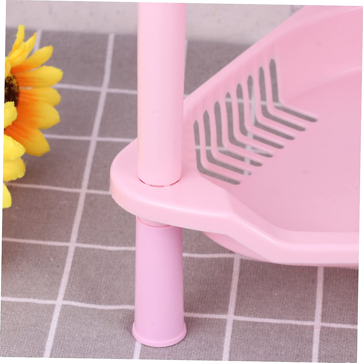 BUGUUYO 3Layer Plastic Small Storage Organizer Basket Corner Shelf Rack for Home Bathroom Kitchen Compact Design for Efficient Space Saving