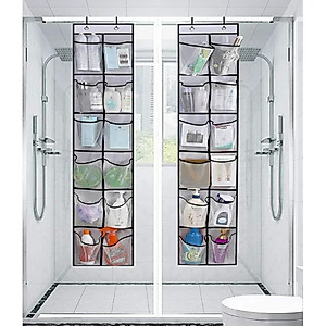 YIWULA 2 Pack Door Hanging Shoe Organizer, 12 Mesh Pockets,Space Saver for Closet Shoe Holder Hanger (White)