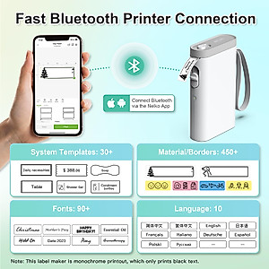 Nelko Label Maker Machine with Tape, P21 Portable Bluetooth Label Printer, Wireless Built-in Cutter Sticker Maker Mini Label Makers with Multiple Templates for Organizing Storage Office, Light Yellow