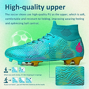 Soccer Cleats Mens Football Cleats Women Tacos de Futbol para Hombre tachones Futbol Soccer para Hombre para Hombres Outdoor Soccer Shoes High Top Cleats Men Football Boots Professional Spikes AG/FG