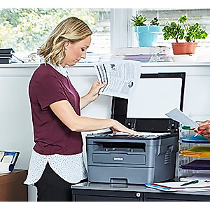 Brother HL-L2390DW Compact Monochrome All-in-One Laser Printer, Print Scan Copy, Auto 2-Sided Printing, 2400 x 600 dpi, 32 ppm, 250 Sheets, Compatible with Alexa, Bundle with JAWFOAL Printer Cable