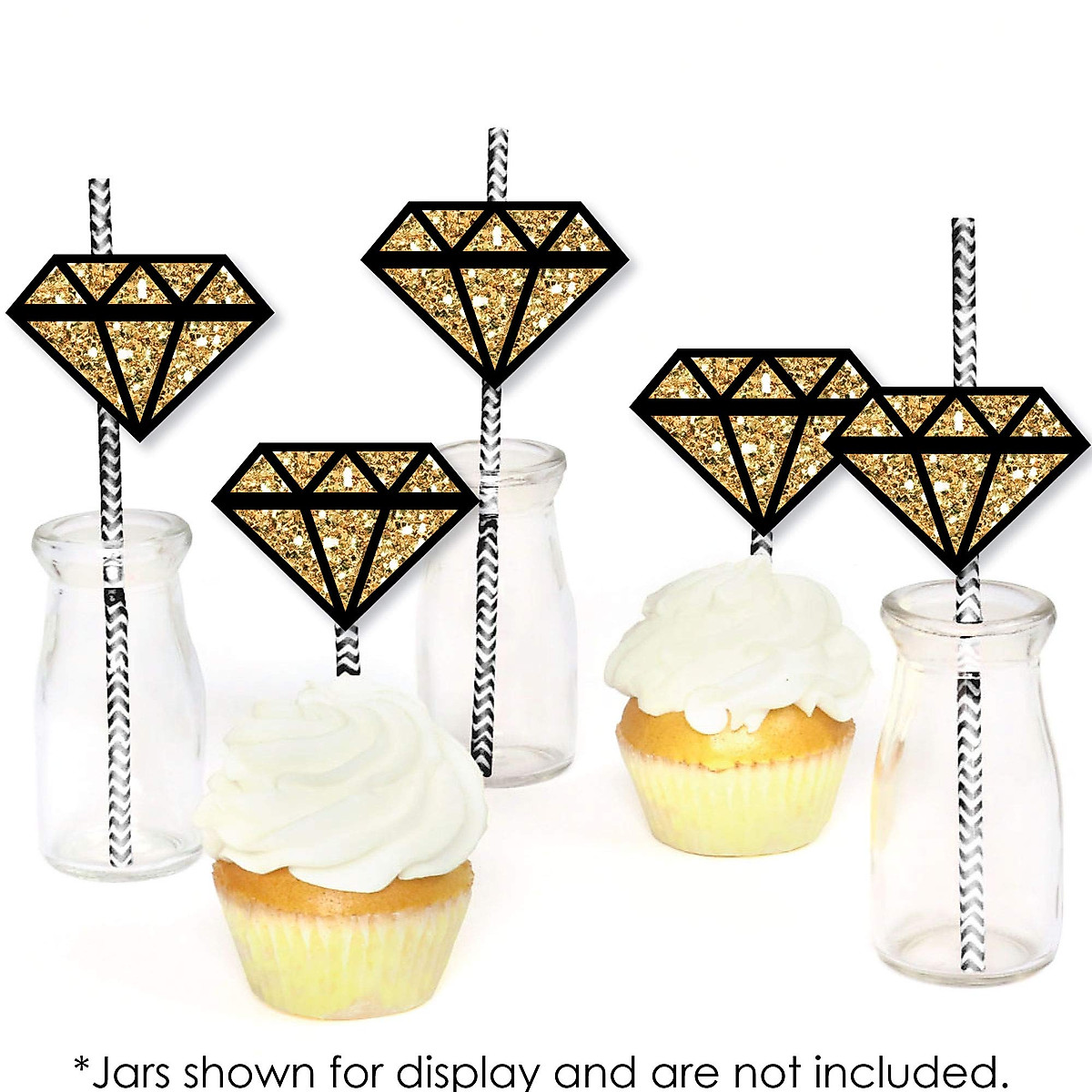 Big Dot of Happiness Girls Night Out Paper Straw Decor - Bachelorette Party Striped Decorative Straws - Set of 24