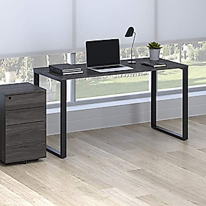 HON Basyx Commercial-Grade Executive Desk, 55", Gray