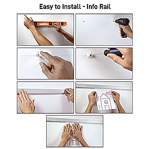 2x48-in. Art Display for Kids Artwork, Picture Rail in Silver for displaying Photos, Artworks, Posters, Notes, Documents at School, Home or Office - Ticket Holder for Restaurant, Wall Gallery