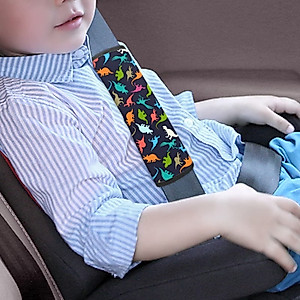 AFPANQZ Funny Cartoon Dinosaur Car Seat Belt Pads Covers for Baby Kids Toddler Comfortable Seat Belt Shoulder Pads Soft Comfy Seat Cushion Shoulder Straps Cushion for Backpack Bag
