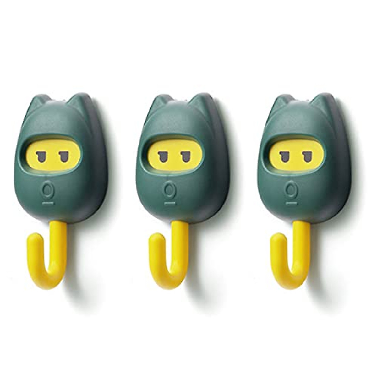 mogen886 Cute Cat Shape Wall Hooks,Plastic Creative Home Storage Utility Wall Decorations Hanger Holder for Hanging Hat Towel Backpacks Key Scarf Bags Green L