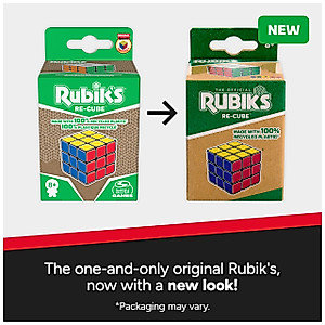 Rubik's Cube, Re-Cube, The Original 3x3 Cube Made with 100% Recycled Plastic 3D Puzzle Fidget Cube Stress Relief Travel Game, for Ages 8+