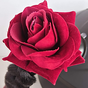 3T-SISTER Helmet Pigtails Wine Red Rose Helmet Braids Ponytail Helmet Hair with Suction Cup for Motor Bike 1PCS 24inch Ombre Black to Wine Red (Helmet not Included)