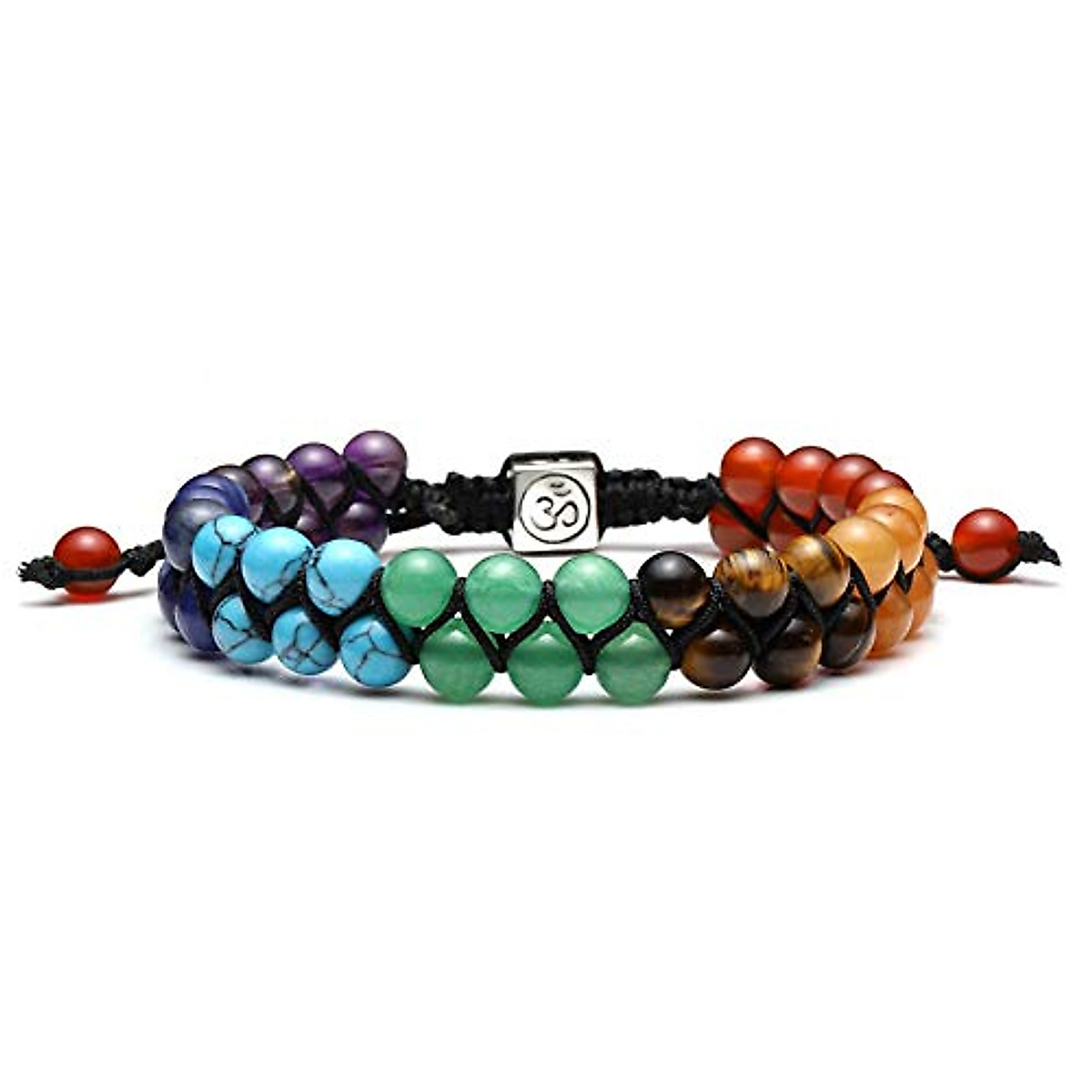 Top Plaza Bead Chakra Bracelet 7 Chakras Healing Crystals Bracelet Yoga Stone Beads Bracelets Meditation Relax Anxiety Bangle for Womens Mens