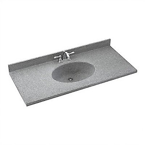 Swan CH02243.053 Chesapeake Solid Surface Single-Bowl Vanity Top, 43-in L X 22-in H X 6.125-in H, Tahiti Gray