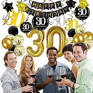30th Birthday Decorations for Men Women 30th Birthday Party Decor 30 Years Old Birthday Decorations Balloons Over The Hill Party Supplies 30th