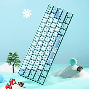 BOYI 60% Mechanical Gaming Keyboard,BOYI 61 Mini RGB Cherry MX Switch PBT Keycap 60% RGB Mechanical Gaming Keyboard (Ice Colors, Cherry MX Brown Switch)