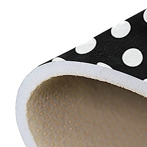 ALAZA White Black Polka Dot Area Rug Rugs for Living Room Bedroom 7' x 5'