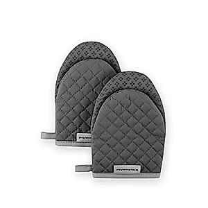 KitchenAid Asteroid Mini Oven Mitt, 5.5"x8", Charcoal Grey 2 Count