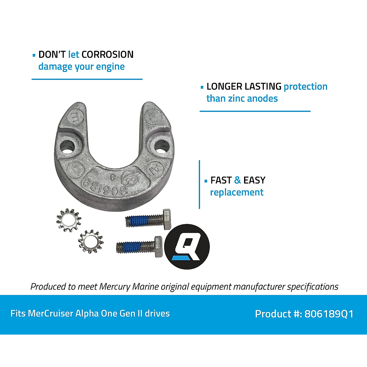 Quicksilver 863656A2 Spark Plug Wire Kit, MerCruiser, 4.3L