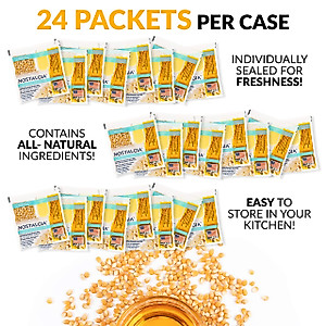 Nostalgia KPP424 Best Tasting Premium 4-Ounce Popcorn, Oil & Seasoning Salt All-In-One Packs - 4 Ounce (Pack of 24)