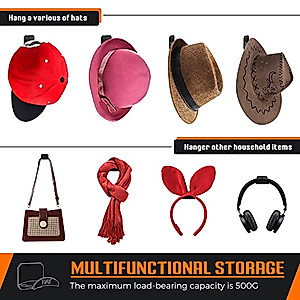 joyliveCY 32 pack Hat Racks for Baseball Caps, No Drilling Hat Holder Organizer, Self-Adhesive Hooks , Fashion Hat Hangers for Boys room decor, Hat display for wall