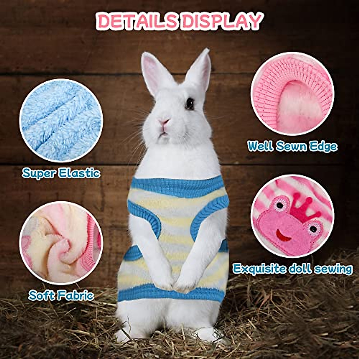 Dog Sweaters for Small Dogs, Rabbit Cat,Guinea Pig,Puppy Clothes for Christmas Winter Warm Cute Pet Sweaters, Fleece Puppy Sweater for Chihuahua Teacup Yorkie,6 Pieces for Small Animal Vest (X-Small)