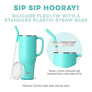 Swig Life 40oz Mega Mug, 40 oz Tumbler with Handle and Straw, Cup Holder Friendly, Dishwasher Safe, Extra Large Insulated Tumbler, Stainless Steel (Bay Breeze)