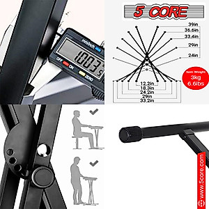 5 CORE Piano Keyboard Stand Double X Heavy Duty 7 Adjustable Heights & Width Digital Electric Synthesizer Music Stands For 61 76 88 Keys w Secure Locking Strap KS 2X BLK