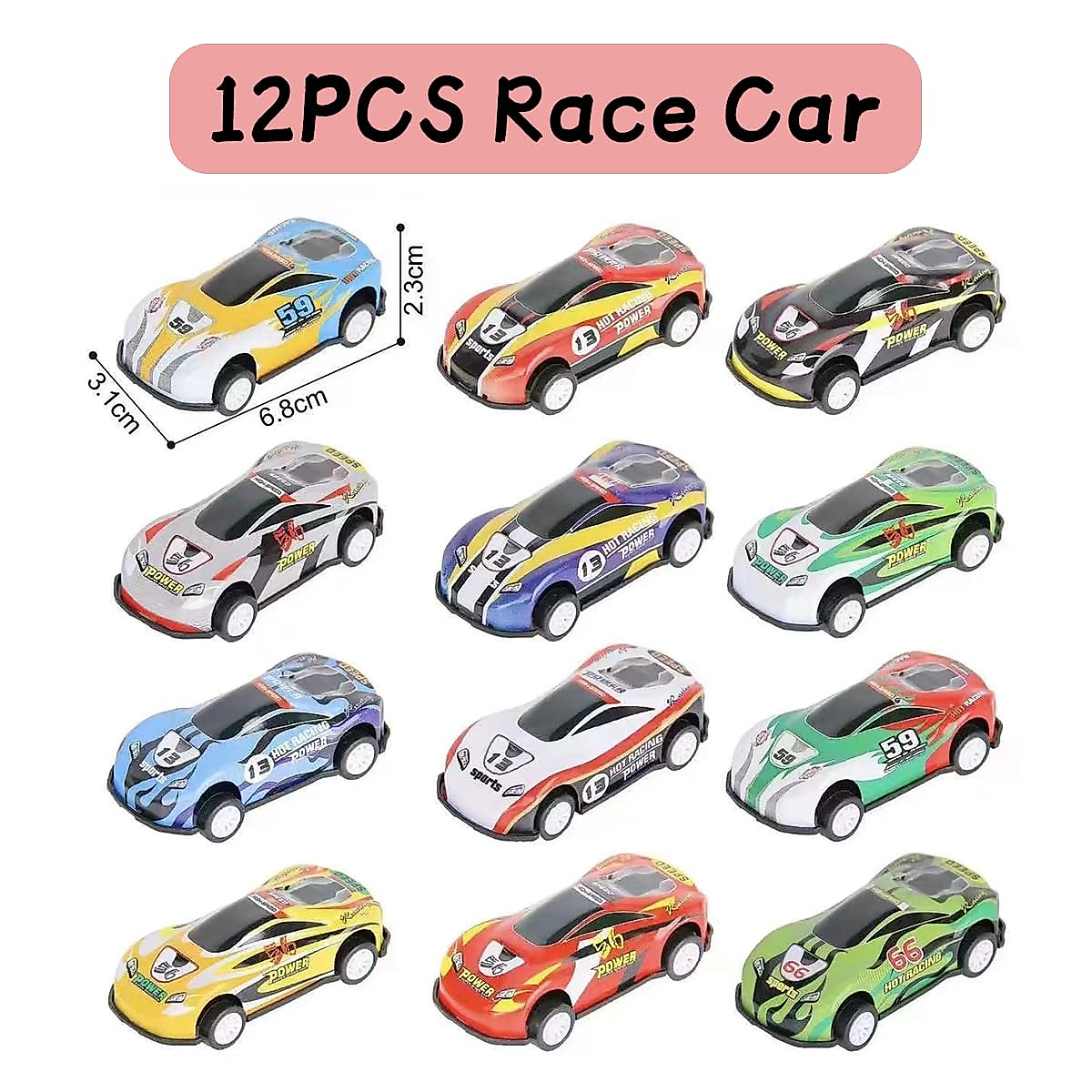 108PCS Race Car Party Favors Car Themed Birthday Party Goodie Bags Stuffers with Party Straw, Bubble Slap Bracelet,Race Cars,DIY Car Stickers,Pencil Caps Suitable Race Car Party