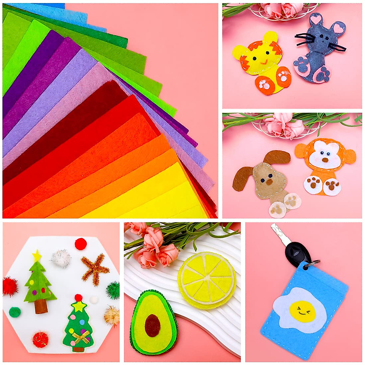 108pcs Felt Sheets + 2310pcs Googly Wiggle Eyes, Art and Craft Supplies.