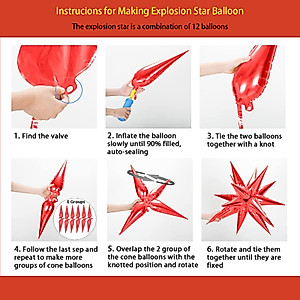 Christmas Balloon Garland Arch Kit with Red, Green, White and Gold Balloons, Candy Cane, Exploding Star for Christmas Party Decorations