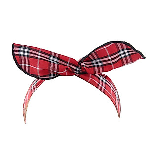 Carede Twist Bow Wire Headbands Head Wrap Retro Bowknot Polka Dot Lattice Design Rabbit ear Wired Hairbands Hair Holder Hair Accessory for Women and Girls,Pack of 9