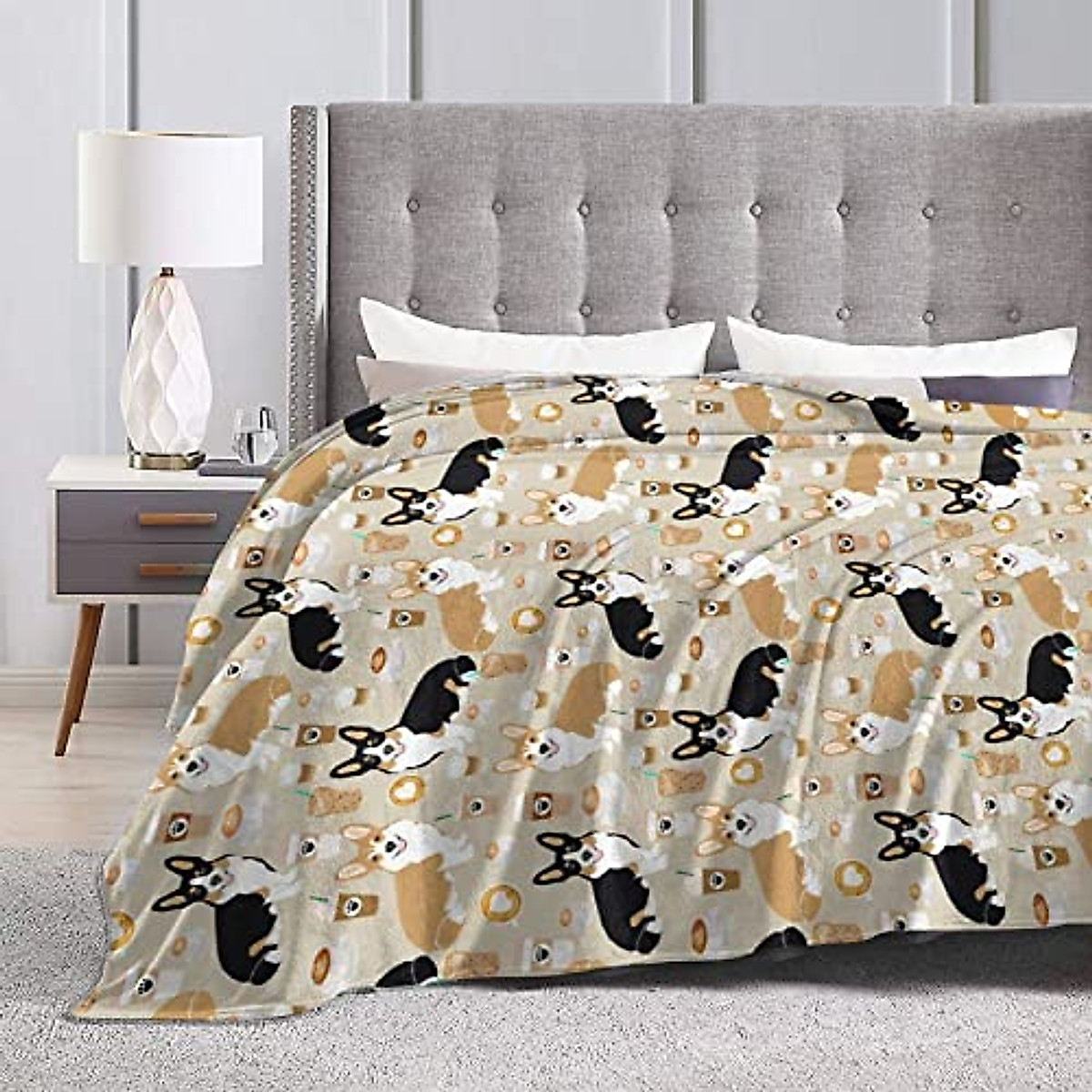 Corgi Blanket Comfort Warm Corgi Throw Blanket Soft Fleece Blankets Corgi Gifts for Corgi Lovers