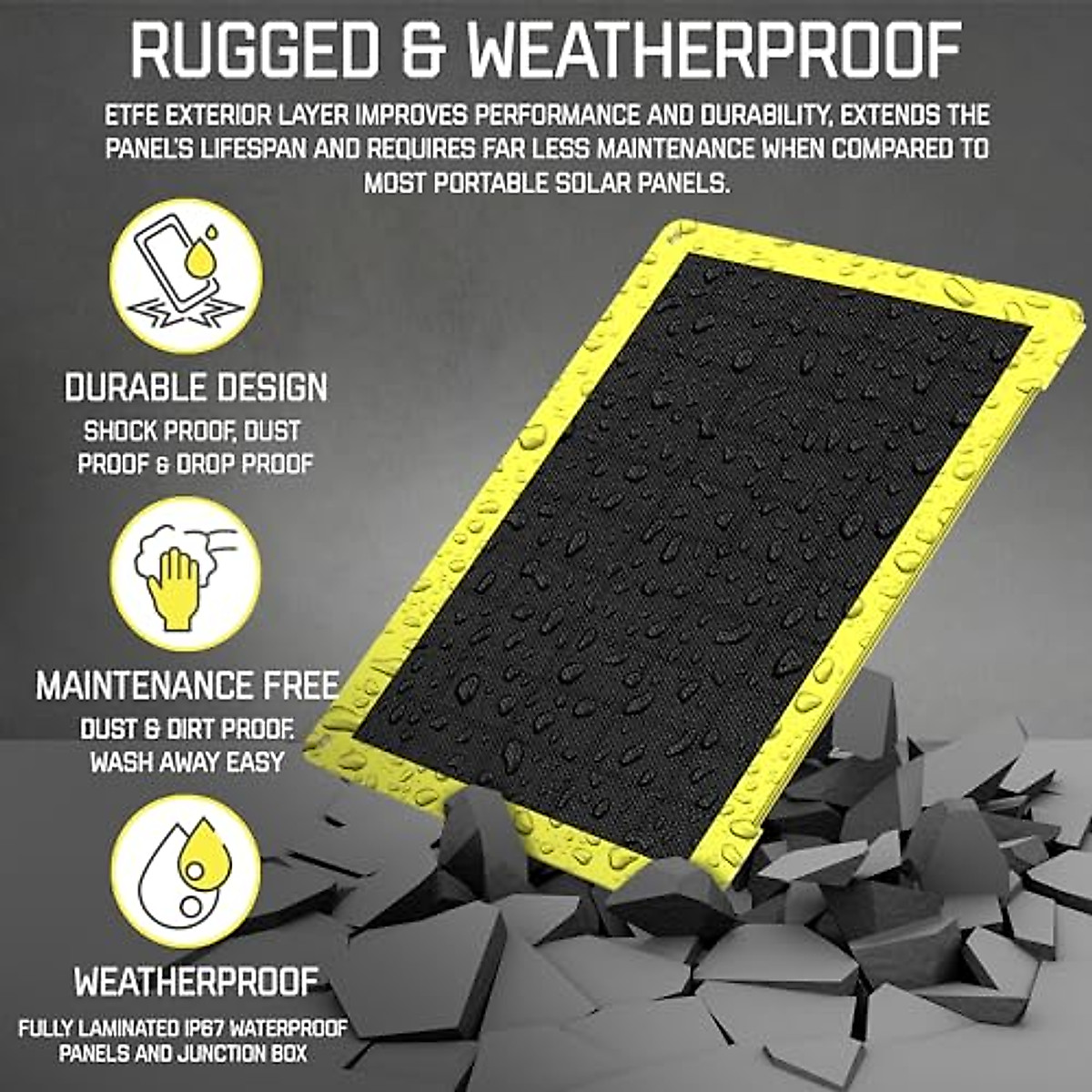 SunJack 25 Watt Foldable IP67 Waterproof ETFE Monocrystalline Solar Panel Charger with USB-C and USB-A for Cell Phones, Tablets and Portable for Backpacking, Camping, Hiking and More