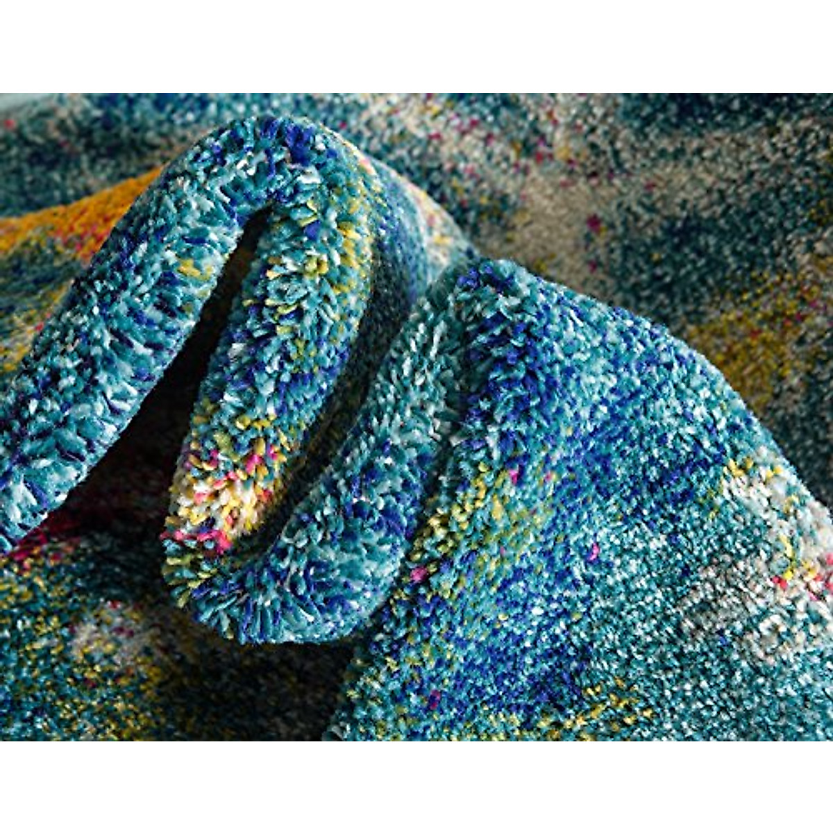 Unique Loom Positano Collection Coastal Modern Bright Colors Starfish Navy Blue Area Rug (8' x 10')