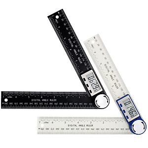 2 Pieces Digital Angle Finder Protractor 2 in 1 Angle Finder Ruler with Large LCD Display DIY Angle Measuring Tool Construction Protractors for Woodworking Carpenter 200 Mm/ 7.87 Inches