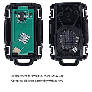 4 Buttons Car Keyless Entry Remote Control Replacement Key Fob Fits for 2014-2017Chevy Silverado Colorado/GMC Sierra Canyon (M3N-32337100 Chrome), Set of 2