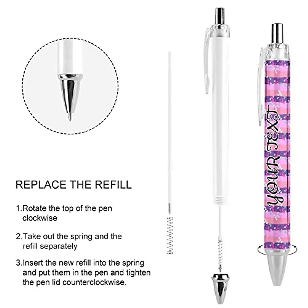 Personalized Custom Colorful Leopard Stripe Print Pens with Stylus Tip, Customized Engraving Ballpoint Pens with Name Massage Text Logo, Gift Ideas for School Office Business Birthday Graduation Anniv