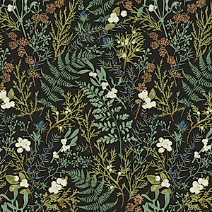 MuralPeel Black Moss Leaf Flowers Peel and Stick Wallpaper Floral Easy Peel Off Contact Paper Vintage Self Adhesive Removable Stick on Wall Paper for Kitchen Cabinet Furniture Renter Friendly3